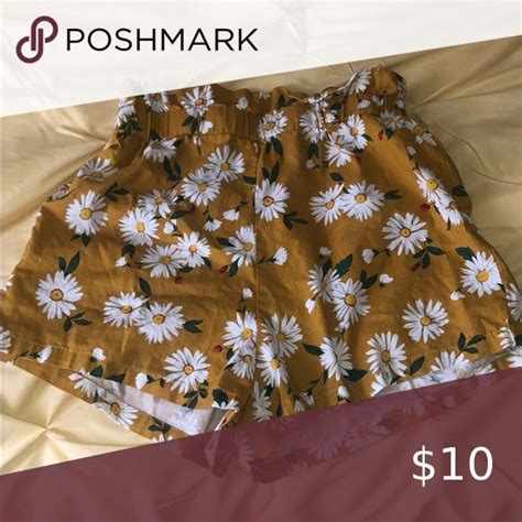 High Waisted Sunflower Shorts Vibrant Yellow Floral Shorts