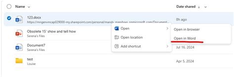 Unable To Open Word Document Shared Via Onedrive In Word Desktop App Microsoft Qanda