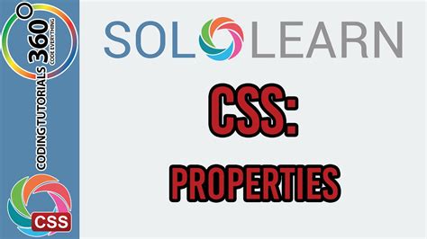 Properties Learn Css Fundamentals With Sololearn Youtube