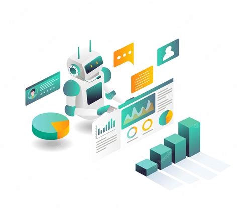 Premium Vector Robot Is Analyzing Data And Online Discussion