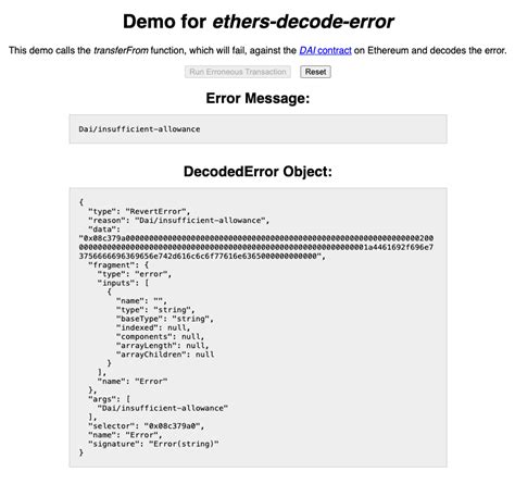 Ethers Js How To Get Detailed Error Message From Alchemy Using EthersJS Ethereum Stack Exchange