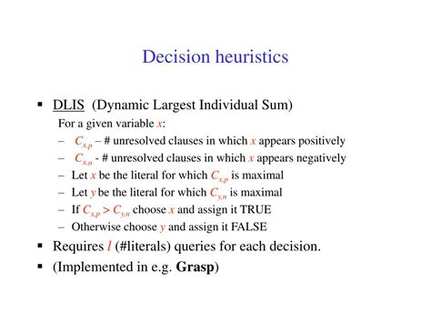 Ppt Heuristics For Efficient Sat Solving Powerpoint Presentation Free Download Id6709551