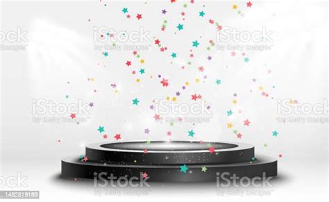 색종이 조각이 떨어지는 연단 승리의 받침대 대회 우승자 1위에 대한 스톡 벡터 아트 및 기타 이미지 1위 Championship 경쟁 Istock