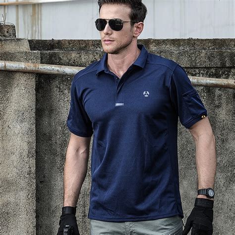 Breathable Tactical Polo Shirts Men Summer Coolmax Short Sleeve Polo