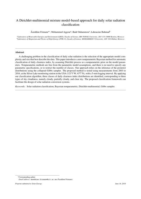Pdf A Dirichlet Multinomial Mixture Model Based Approach For Daily