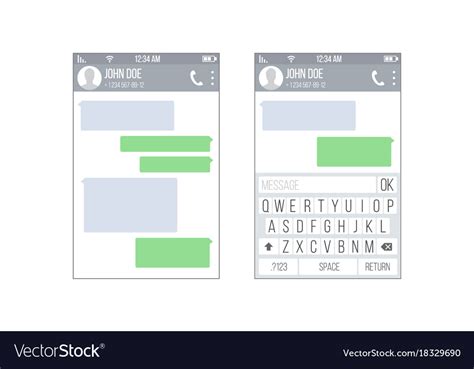 Mobile Ui Kit Messenger Chat App Design Royalty Free Vector