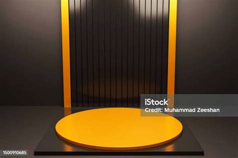 3d는 빛나는 무대와 벽 배경으로 렌더링된 금속 연단 디자인입니다 여유 공간이 있는 새로운 스타일의 무대 디자인 0명에 대한 스톡 사진 및 기타 이미지 Istock