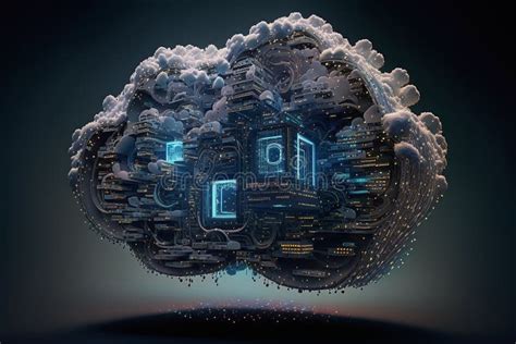 It Internet Cloud Computing Storage Technology Cyberspace Concept Ai Generated Stock