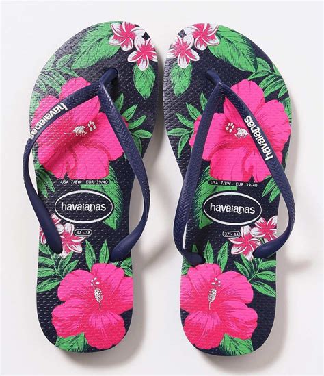 Chinelo Havaianas Slim Floral Feminino 1082 Marinho R 4290 Em Mercado Livre