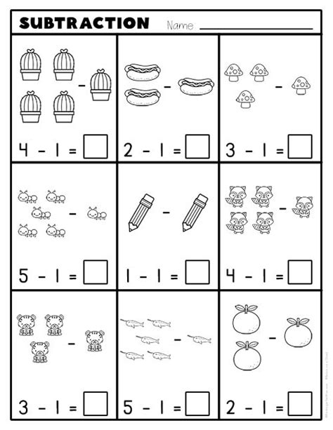 Subtraction Worksheets For Kindergarten Kindergarten Mom