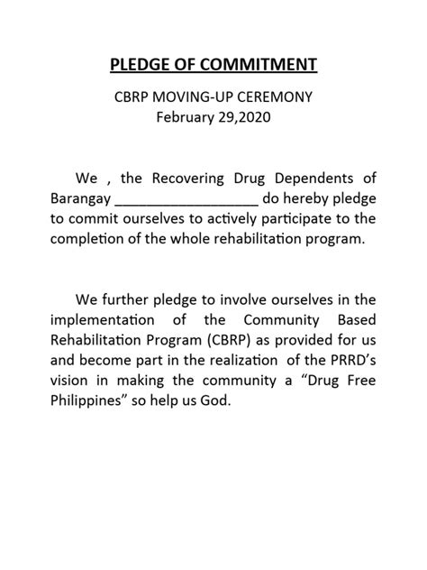 Pledge Of Commitment Pdf