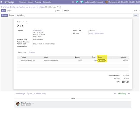 [14 0] contract invoices generated from contract do not respect