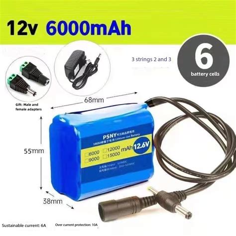 แบตเตอรี่ลิเธียม Battery Rechargeble 12v 3ah 6ah 9ah 12ah 15ah แบตเตอรี่แบบชาร์จไฟ With Bms