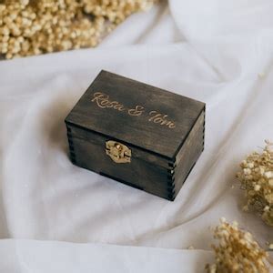 Personalized Wooden Box Custom Name Wood Storage Box Empty Keepsake Memory Box Wife
