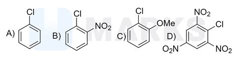 The Correct Order Of Reactivity Of Following Haloarenes Towards Nucleophilic Substitution With