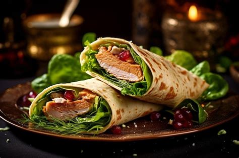 Premium Ai Image Shawarma Grilled Chicken Wrap