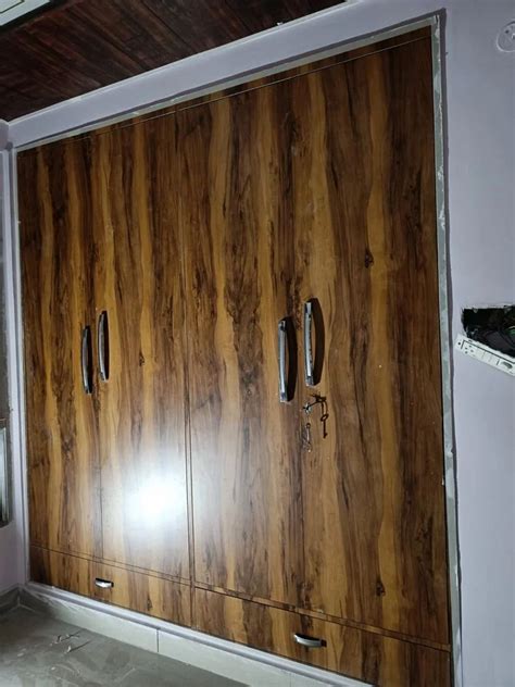 4 Door Brown Wooden Wardrobe At 1100 Sq Ft Bedroom Wardrobe In