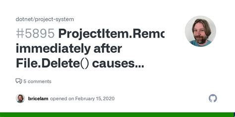ProjectItem Remove Immediately After File Delete Causes Issue Dotnet Project
