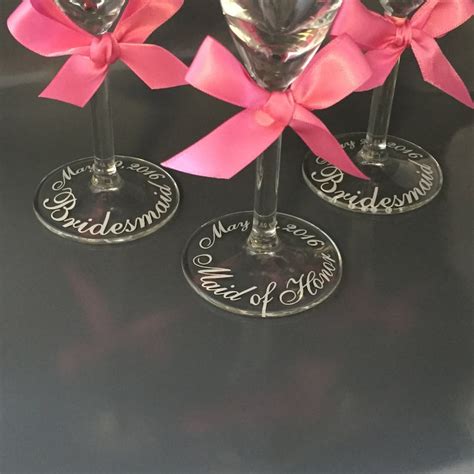 Personalized Champagne Glasses Bride Bridesmaid Maid Of Etsy