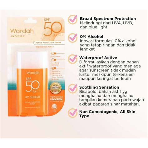 Jual Wardah Uv Shield Active Protection Serum Spf 35 Ml Shopee Indonesia
