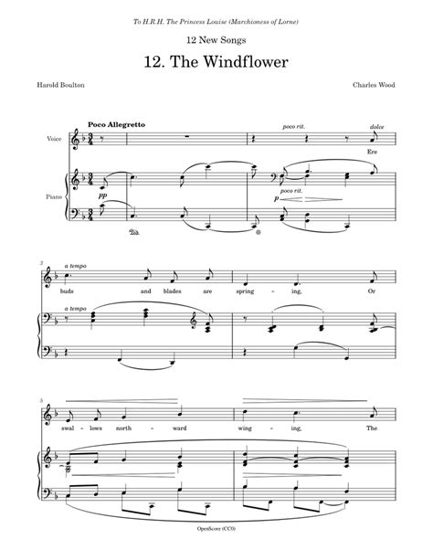 Boulton Harold 12 New Songs No12 The Windflower Piano Tutorial