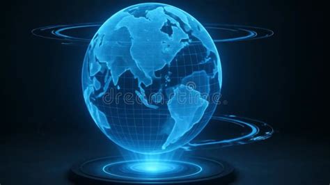 Futuristic Rotating Holographic Globe Animation Stock Footage Video Of Networks Futuristic