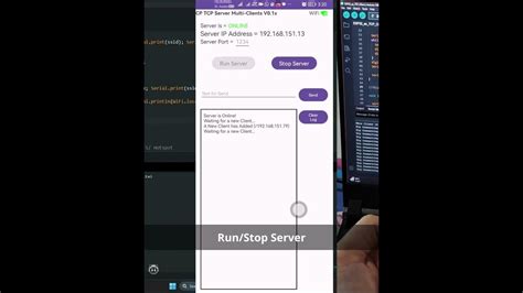 android esp32 socket programming tcp server multi clients turn the server on off youtube