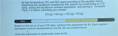 solved at high temperature so2 ﻿and no2 ﻿react according to