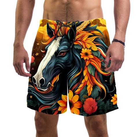 Luoweisi Mens Beach Shorts Quick Dry Swim Trunks With Mesh Lining