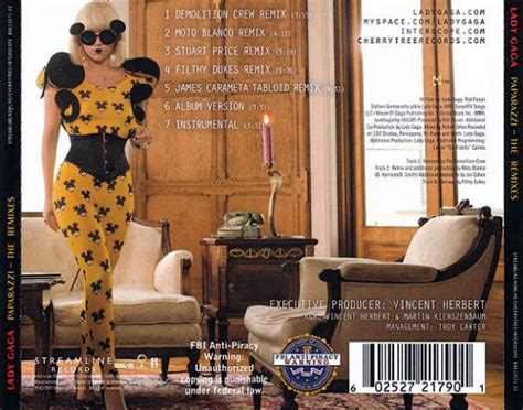Image Lady Gaga Paparazzi The Remixes Cd Single Trasera