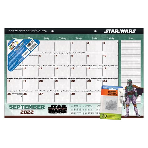 Trends International 2023 Star Wars Saga Desk Pad Calendar And Pushpins