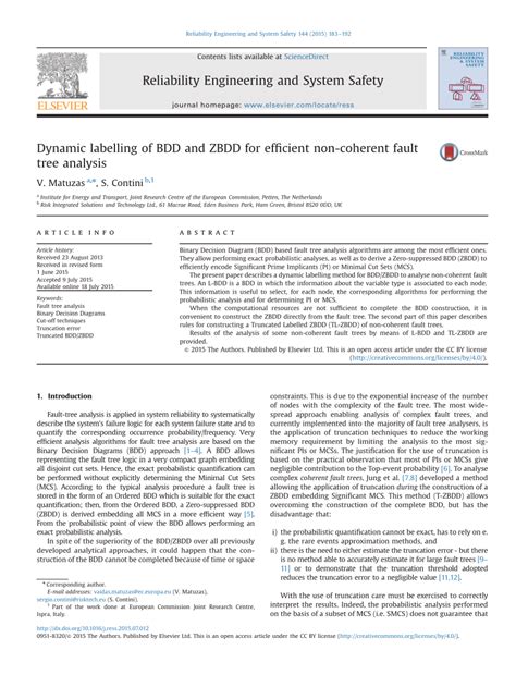 Pdf Dynamic Labelling Of Bdd And Zbdd For Efficient Non Coherent