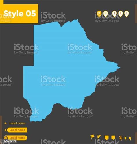 Botswana Carte Isolée Sur Fond Gris Plan De La Carte Illustration