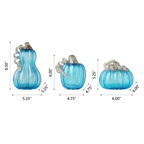 Glitzhome Hand Blown Glass Pumpkin Table Accent Decor For Fall Harvest