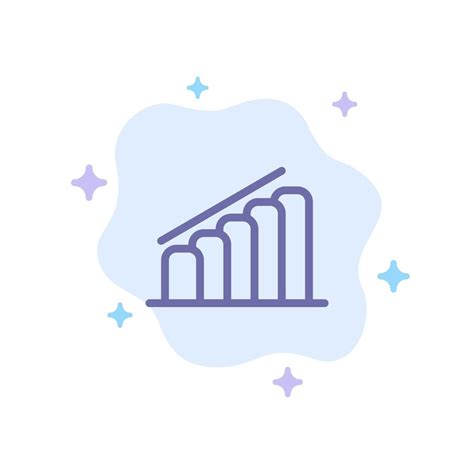 Chart Progress Report Analysis Blue Icon On Abstract Cloud Background