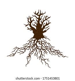 Abstract Tree Silhouette Root Tree Lush Stock Illustration 1914602995