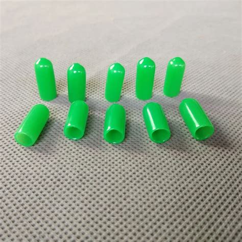 50 개몫 6mm 녹색 엔드 캡 Pvc 플라스틱 케이블 와이어 스레드 방수 커버 비닐 엔드 캡 스틸 폴 튜브 파이프 보호
