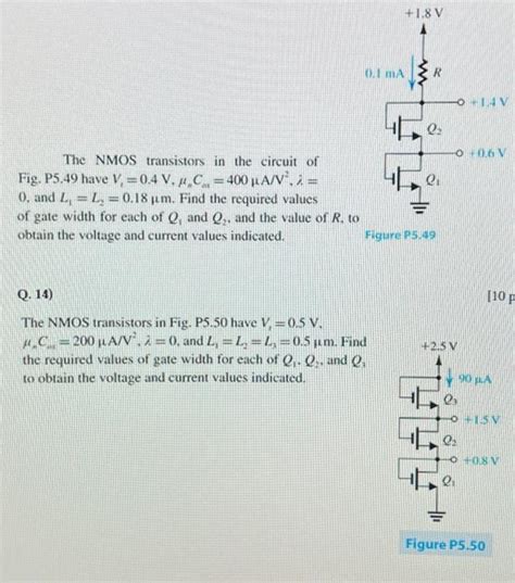 Solved The NMOS Transistors In The Circuit Of Fig P5 49 Chegg Com