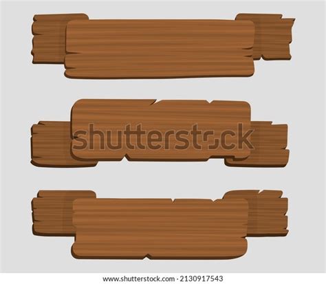 Retro Wooden Ribbon Bannersvector Illustration Stock Vector Royalty