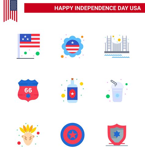 9 Iconos Creativos De Estados Unidos Signos De Independencia Modernos Y