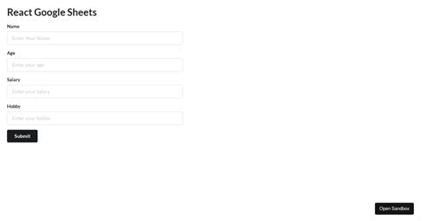 React And Google Sheets Codesandbox