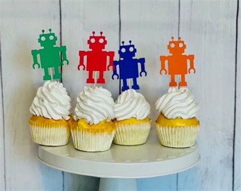 Robots Cake Topper Robotz Cake Topper Etsy