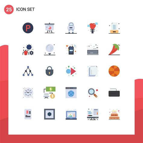 25 Universal Flat Colors Set For Web And Mobile Applications Note Email Astronaut Wedding