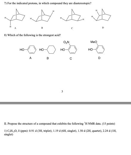 Solved 7 For The Indicated Protons In Which Compound They