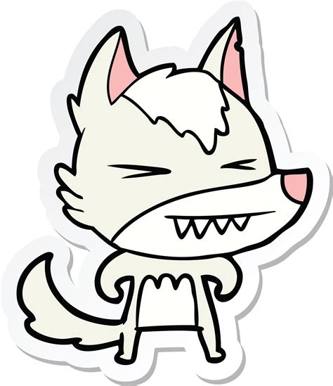 Sticker Of A Angry Wolf Cartoon 45177301 Png