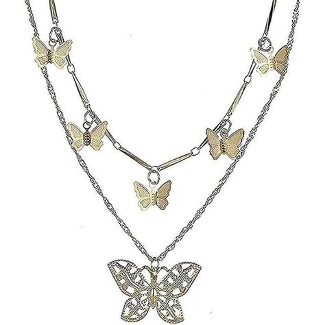 Collier Avec Collier Papillon En Or Avec Chaîne Clavicule Pendentif Sexy Double Couche Pour