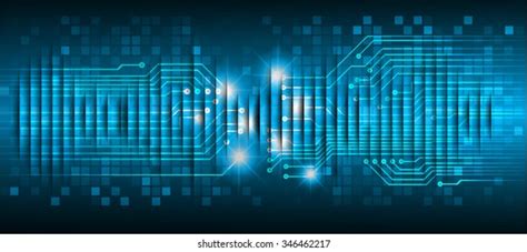 Vektor Stok Circuit Board Binary Code Vector Background Tanpa Royalti