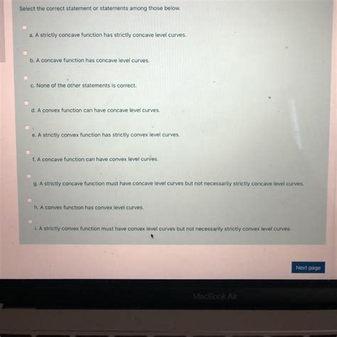 Solved Select The Correct Statement Or Statements Among