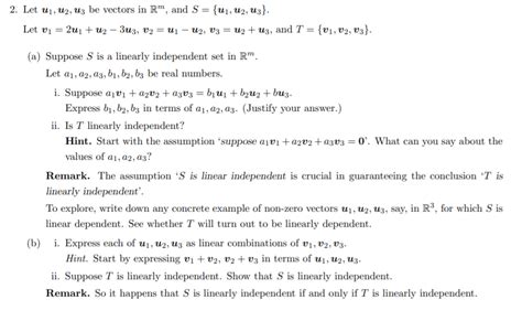 Solved Let Uj U U Be Vectors In R And S U U Chegg Com