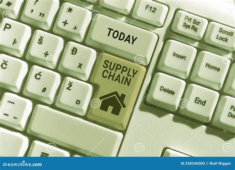 Conceptual Display Supply Chain Word For System Of Organization And Processes From Supplier To